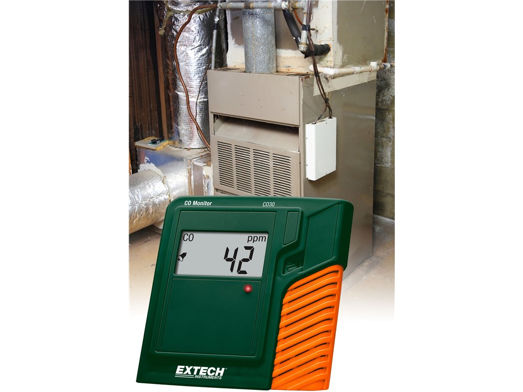 Extech CO30 Indoor Compact CO Monitor with Tilt Leg Stand | TEquipment.NET