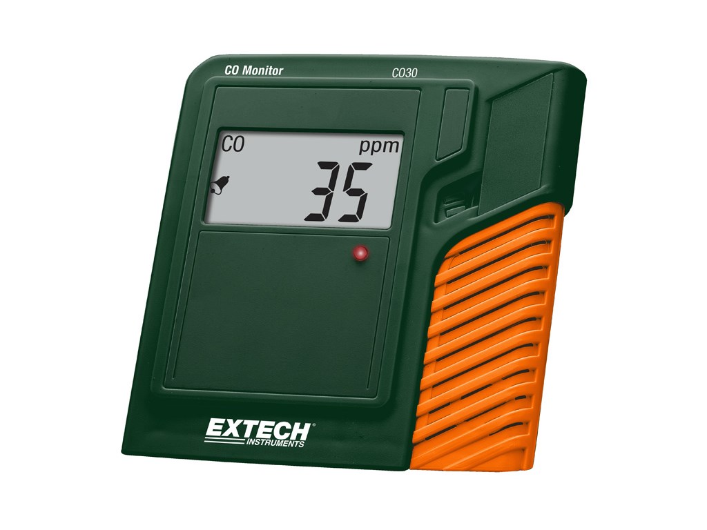Extech CO30 Indoor Compact CO Monitor with Tilt Leg Stand | TEquipment.NET