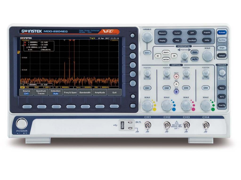 Instek MDO-2204EG 200MHz, 4-Channel, DSO, Spectrum Analyzer, Dual ...