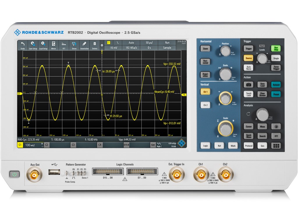 Rohde & Schwarz RTB2002 Digital Oscilloscope (70 MHz, 2 channels ...